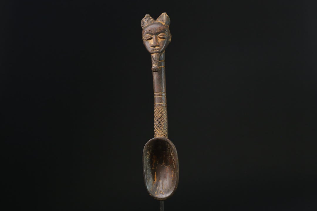 African Spoon Songye Wooden Tribal Wall Art Hand Carved Ritual Luba ...