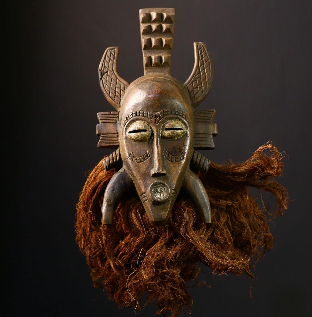 Hand Carved Senufo Kalao Mask: African Tribal Wall Art-g3902 - Etsy