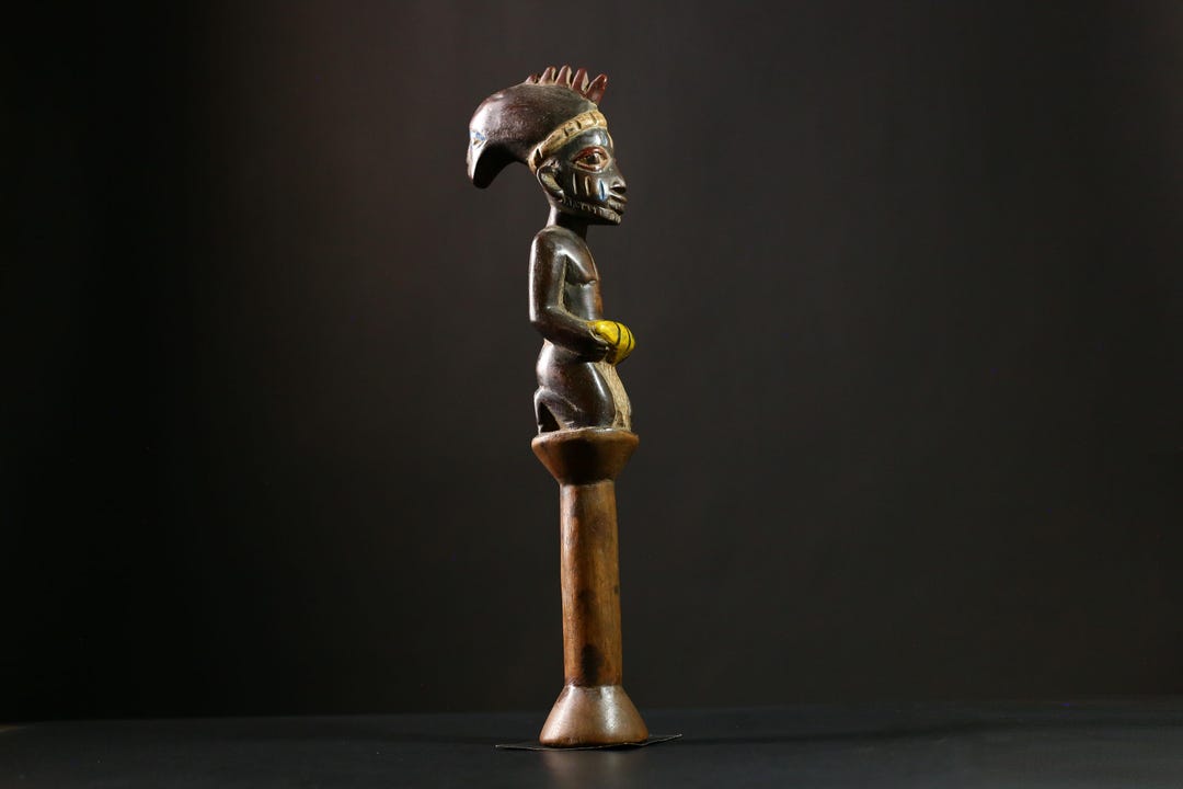 African Shango Yoruba Figur Decorative Art Scepter Sculpture, Nigerian ...