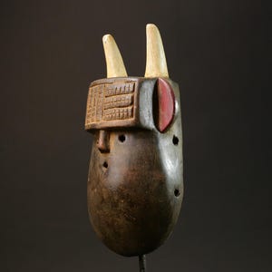 African Vintage TOMA TOMA Mask Hand-carved Baule Tribe Wall Hanging ...
