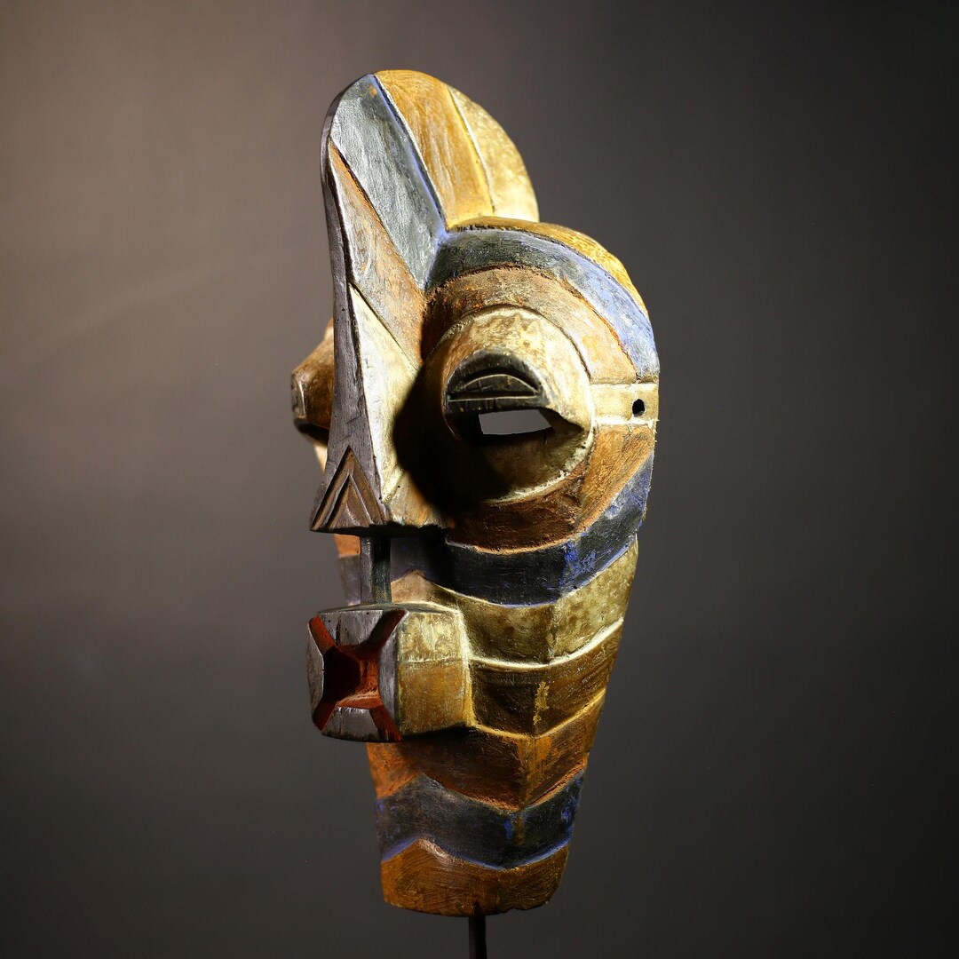 African Songye Mask Art | Unique Wooden Tribal Wall Decor | Ethnic Home ...