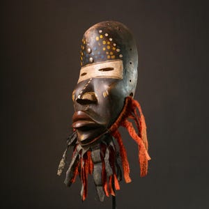African Mask Traditional Dan Wooden Art Authentic Home Decor Piece ...