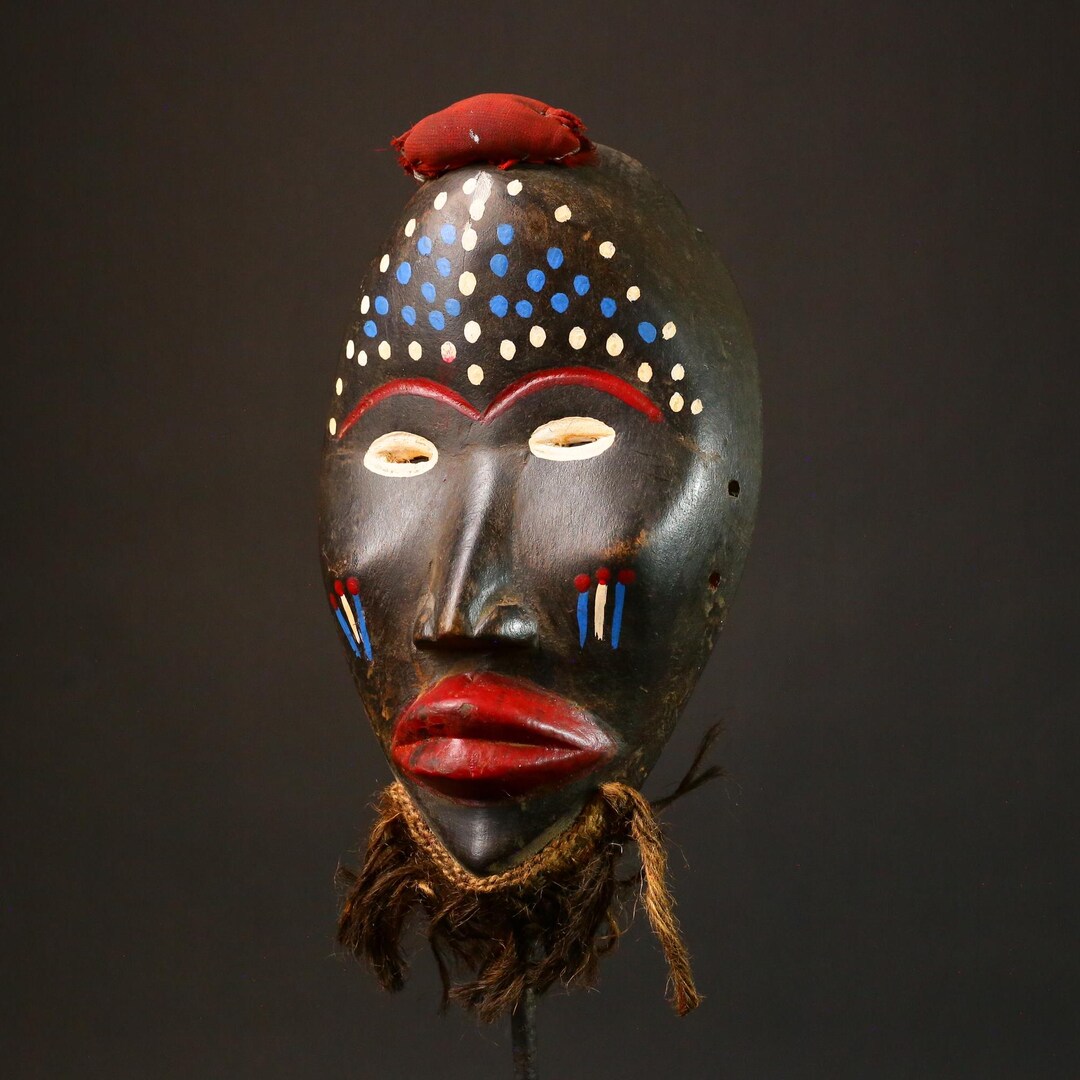 African Dan Mask Tribal Wall Decor Carved Wood Face Mask Handmade ...