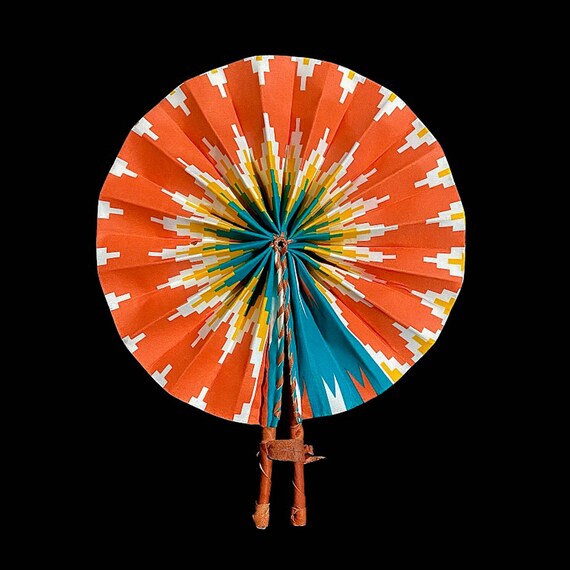 3 African Kente Fabric Fan African Fan Leather Ankara… - Gem