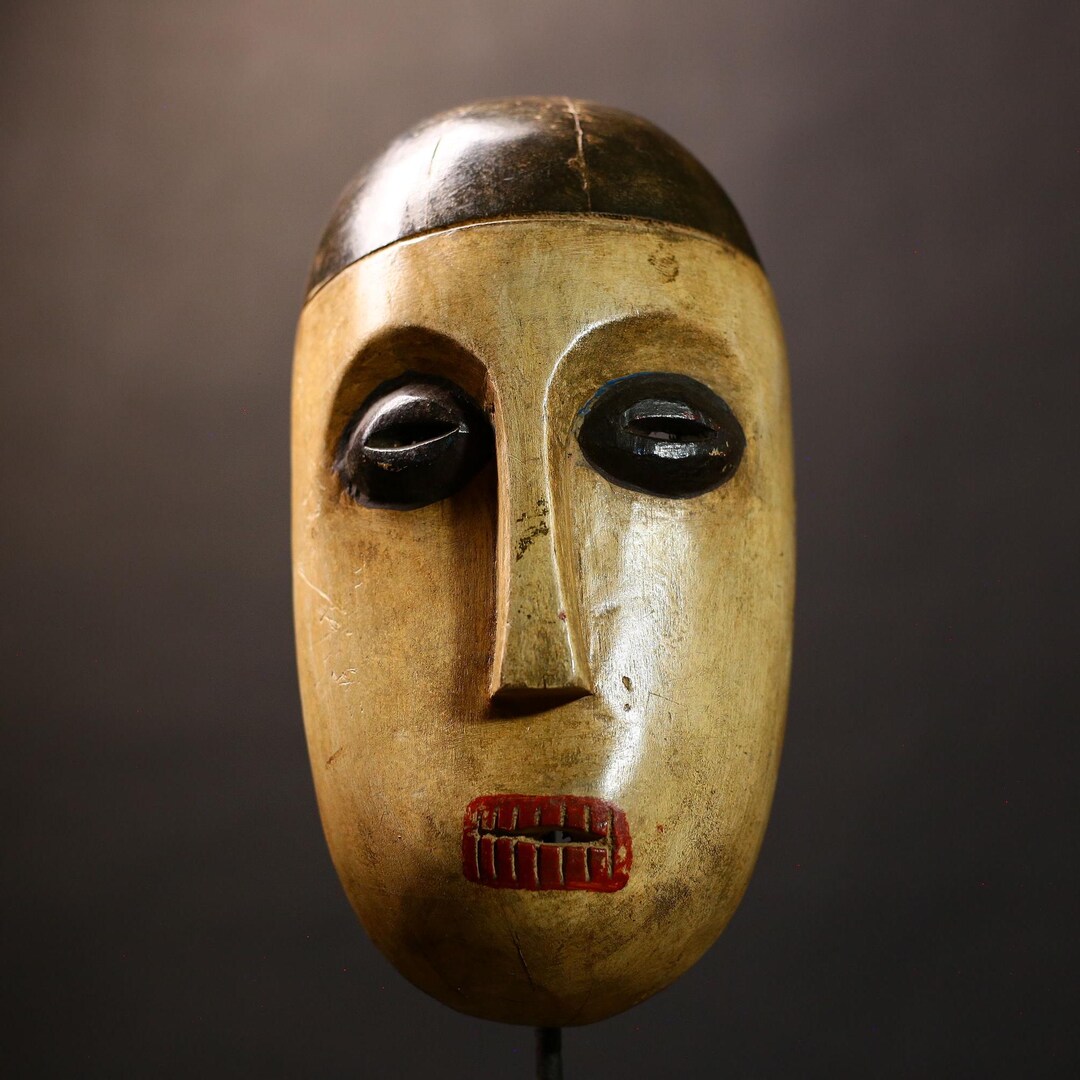 African Lega Mask Wood | Hand Carved Tribal Face | Wall Hanging ...