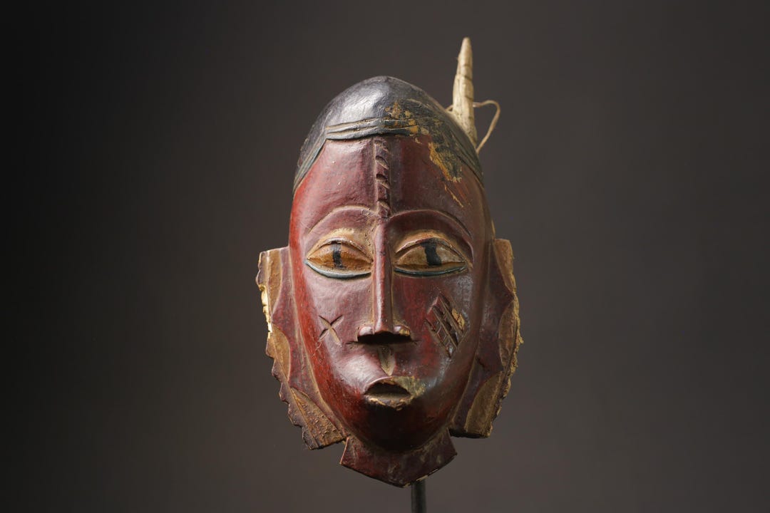 African Masks Antiques Tribal Face Vintage Wood Carved Gu Masks Tribe ...