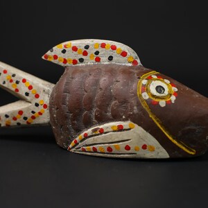African Bozo Fish Puppet Statue Wood Handmade Primitive Collectibles ...