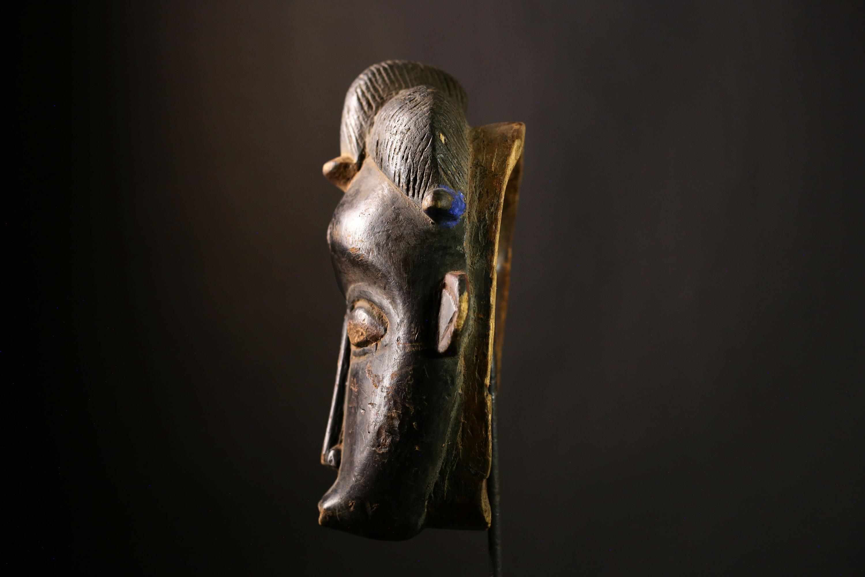 African Baule Mask: Carved Wood Tribal Art, Ivory Coast Decor-3758 - Etsy