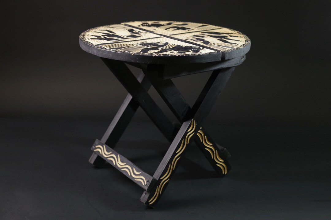 African Handcrafted and Designed Folding Tables Wooden Home Décor ...