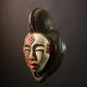 Hand Carved African Mask: Gabon Okuyi Mukudji Society Tribal Art-g4351 ...