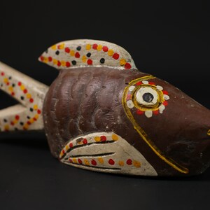 African Bozo Fish Puppet Statue Wood Handmade Primitive Collectibles ...