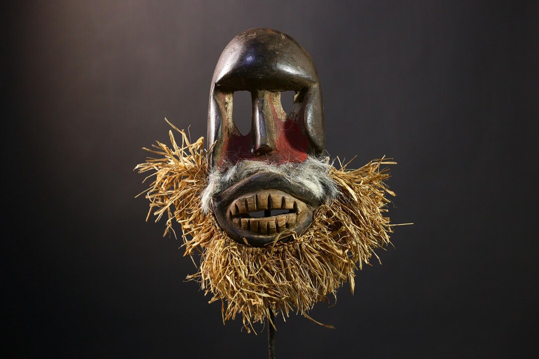 African Dan Mask, Vintage Hand-carved Wood Figure, Wall Decor Piece ...