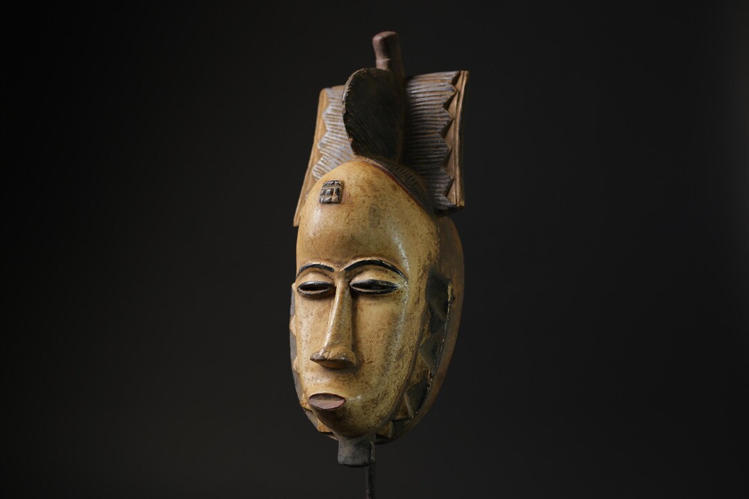 African Mask West African Guro Mask With Two Horn, Baule Tribe Masks ...