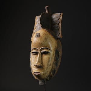 African Mask West African Guro Mask With Two Horn, Baule Tribe Masks ...