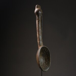 African Dan Spoon Sculpture: Traditional Tribal Wall Art, Wooden ...