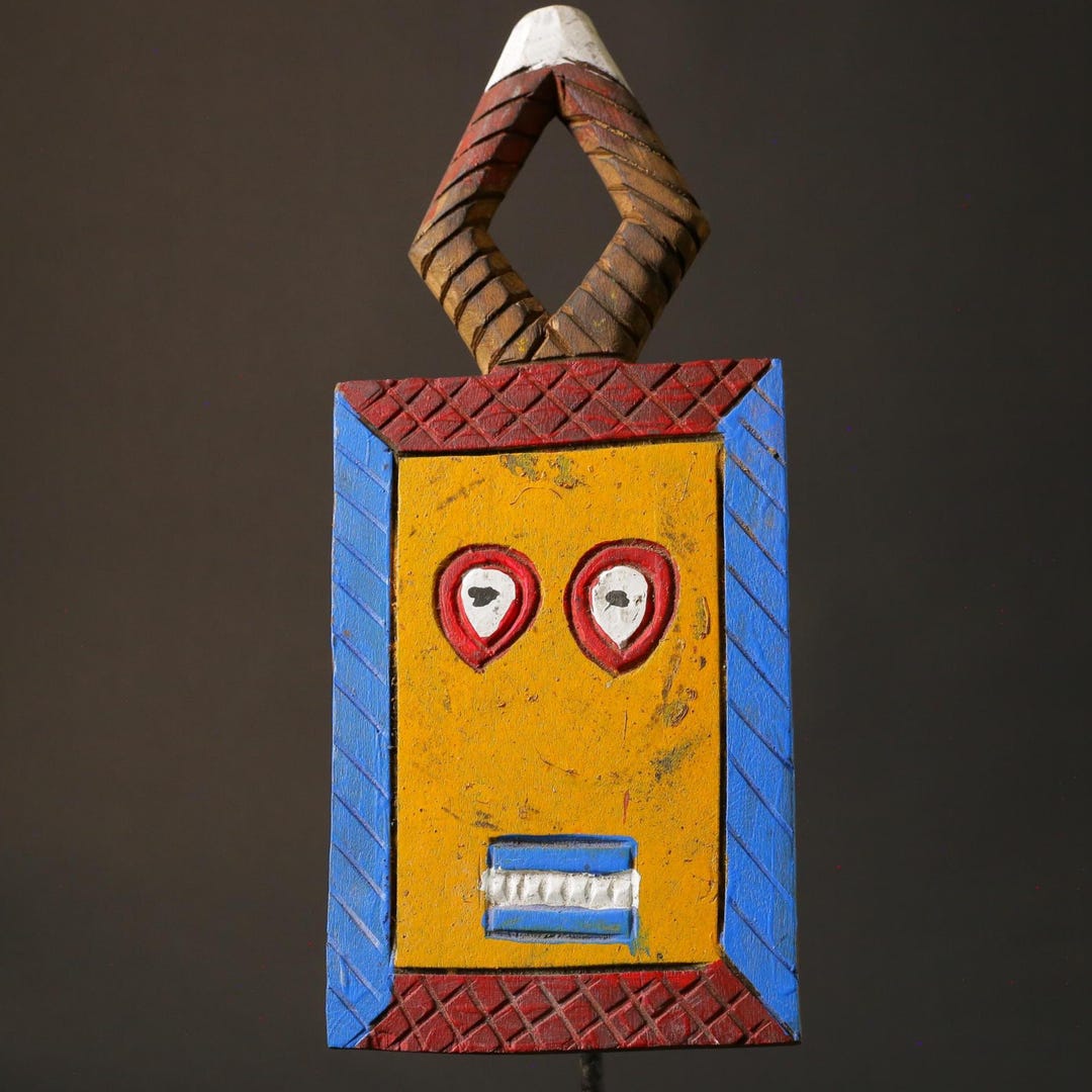 Antique Baule Tribe Goli Kplekple Mask: African Wooden Wall Art-g1148 ...