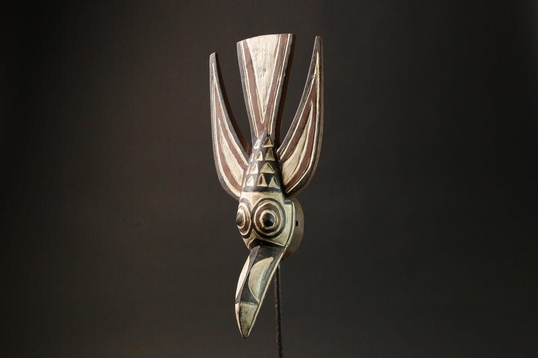 African Wood Mask Antiques Old Bobo Bird Dance Mask Helmet Burkina Faso ...