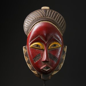 African Mask African Vintage Hand Carved Wooden Decor Mask Baule Mblo ...