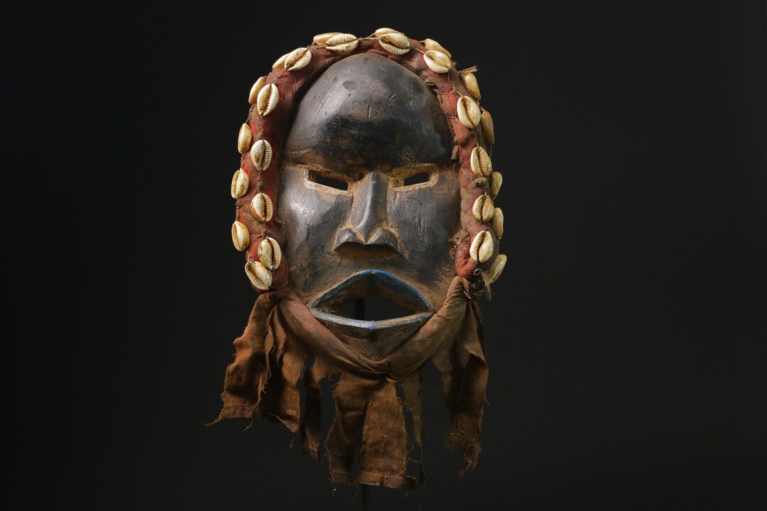 African Dan Mask Wooden Tribal Wall Art Hand Carved Vintage African ...