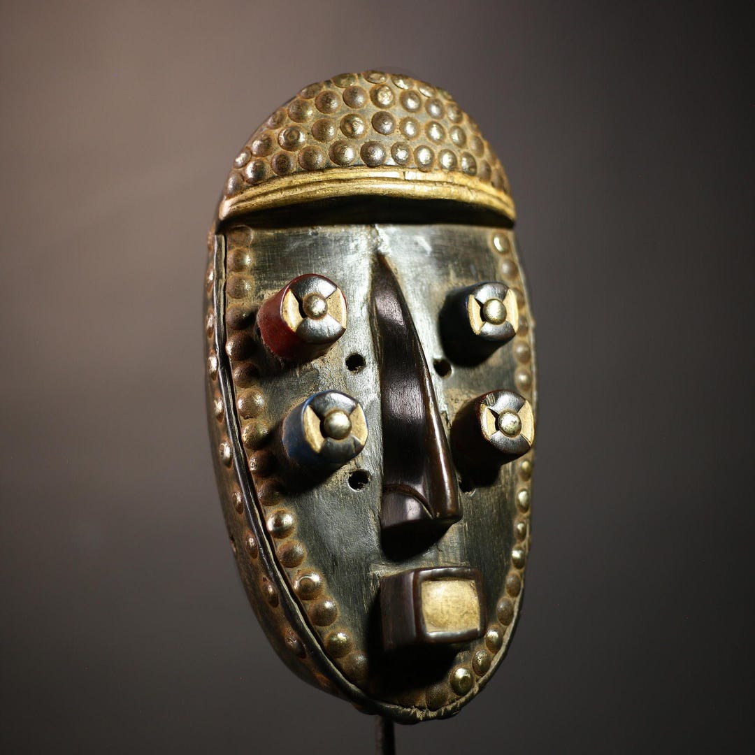 African Grebo Mask Tribal Warrior Art Ivory Coast Wall Decor Wood ...