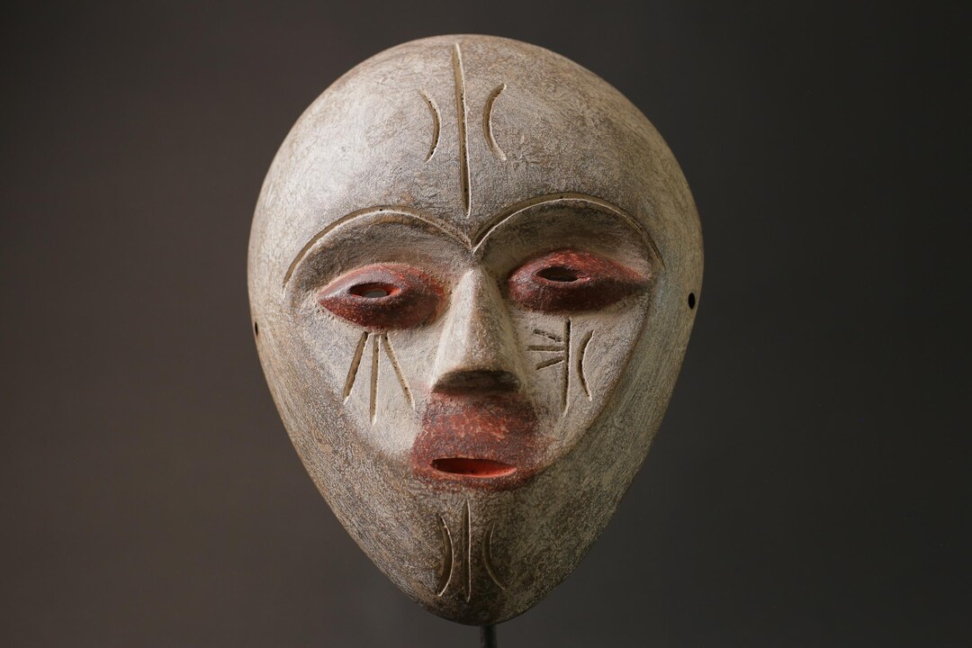 African Wood Mask Antiques Wood Hand Carved Wall Hanging Lega Masks for ...