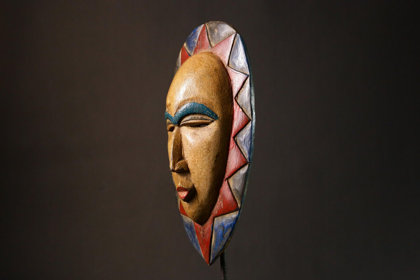 Handmade African Teke Eket Moon Mask: Tribal Wood Wall Art-g3395 - Etsy