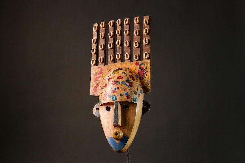 African Wall Mask Tribal Hand Carved Decor-g3414 - Etsy