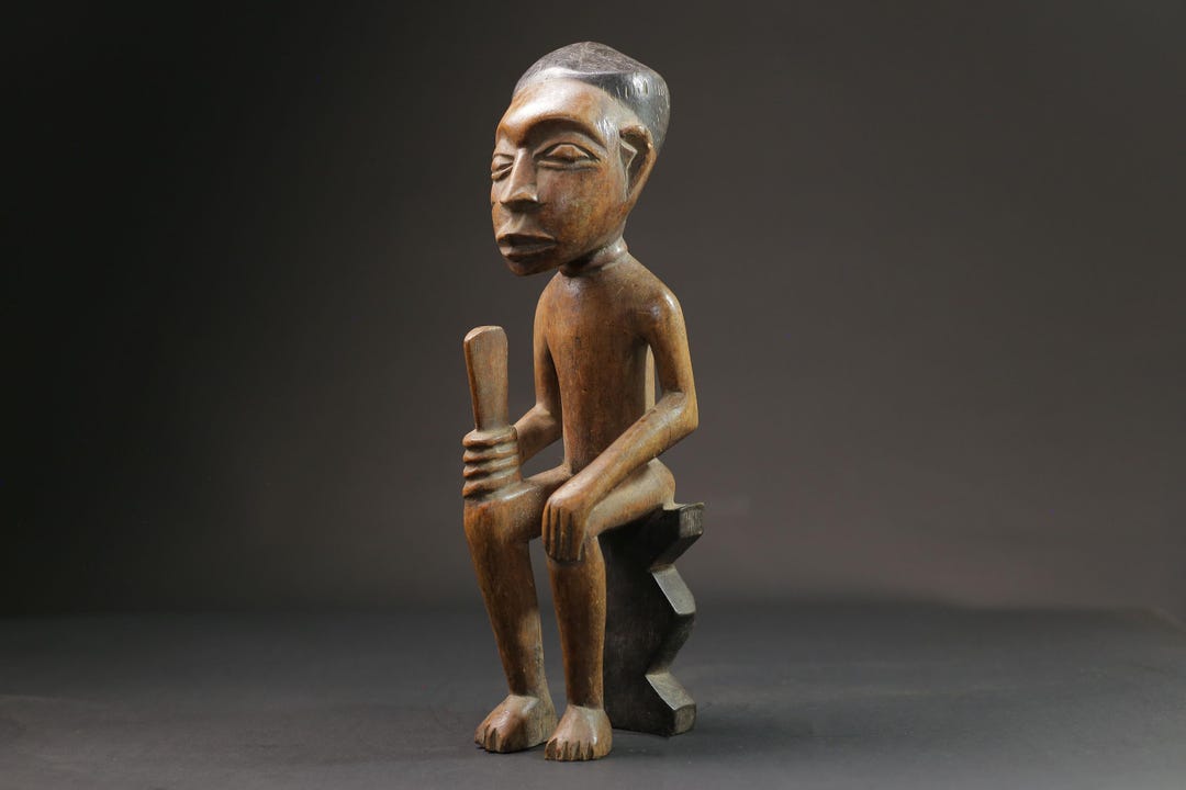 African Tribal Art Wooden Carved Statue Tribal Wood Fang Figurine Tribe ...