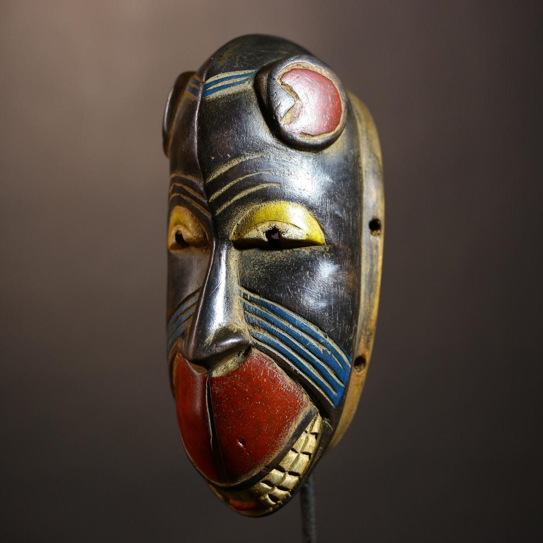 African Dogon Monkey Mask | Vintage Wood Art | Unique Wall Décor ...