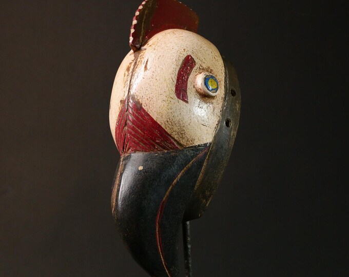 Bwa Bird Mask Wall Decor, African Tribal Art Mask, Hand Carved Hawk ...