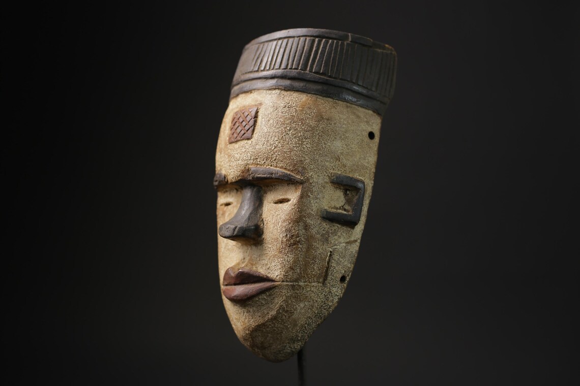 African Dan Mask: Hand Carved Wood Tribal Sculpture-5513 - Etsy