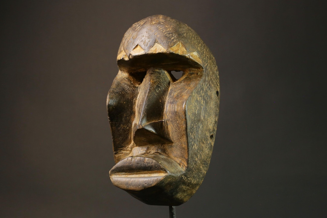 African Dan Tribal Mask | Hand-carved Vintage Wood Art | Authentic Wall ...