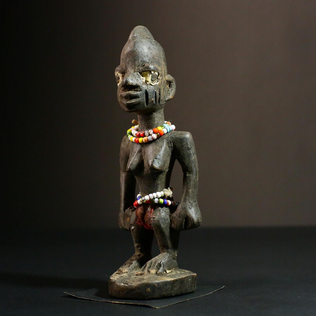 African Statue Yoruba Shango Scepter Sculpture With Carved Wood Tribal ...