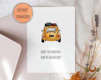 Printable Adventure Birthday Card - Etsy