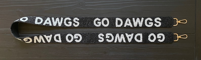 Black UGA Beaded Purse Straps, University of Georgia Football, Go Dawgs ...