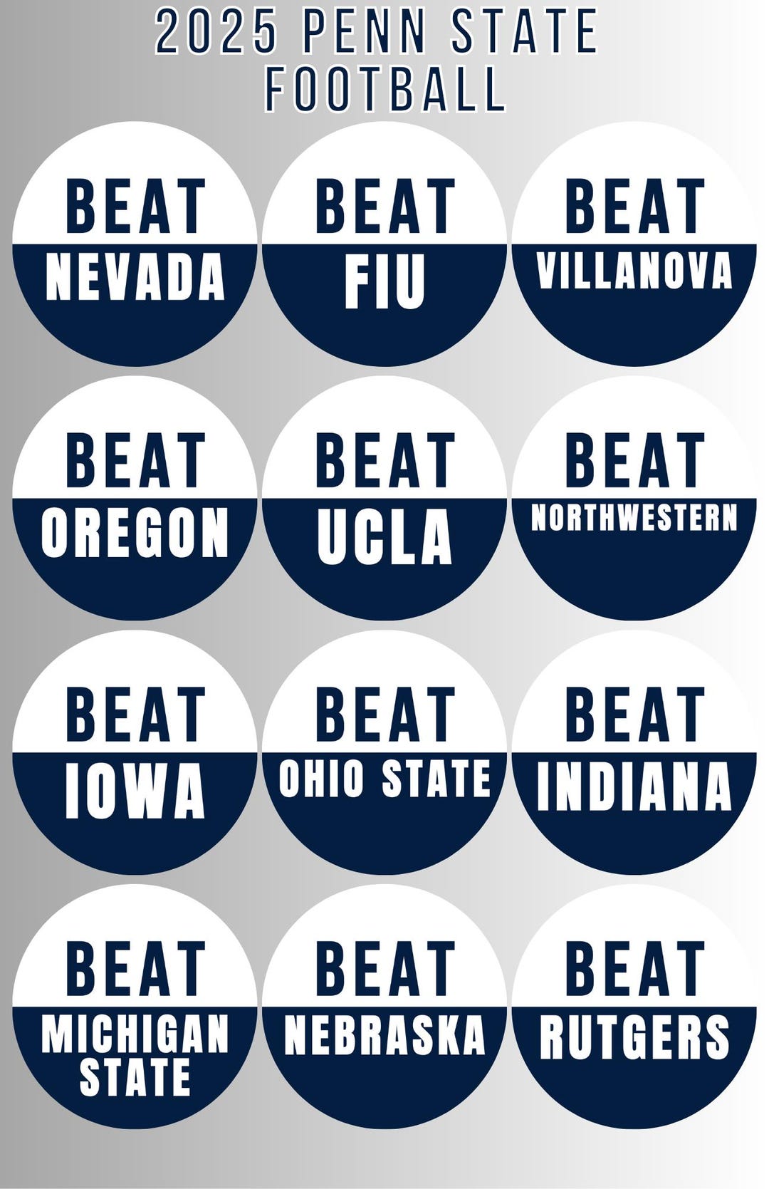 BEAT Opponent Buttons, Game Day Buttons, Beat Opponent Button, 2025 ...