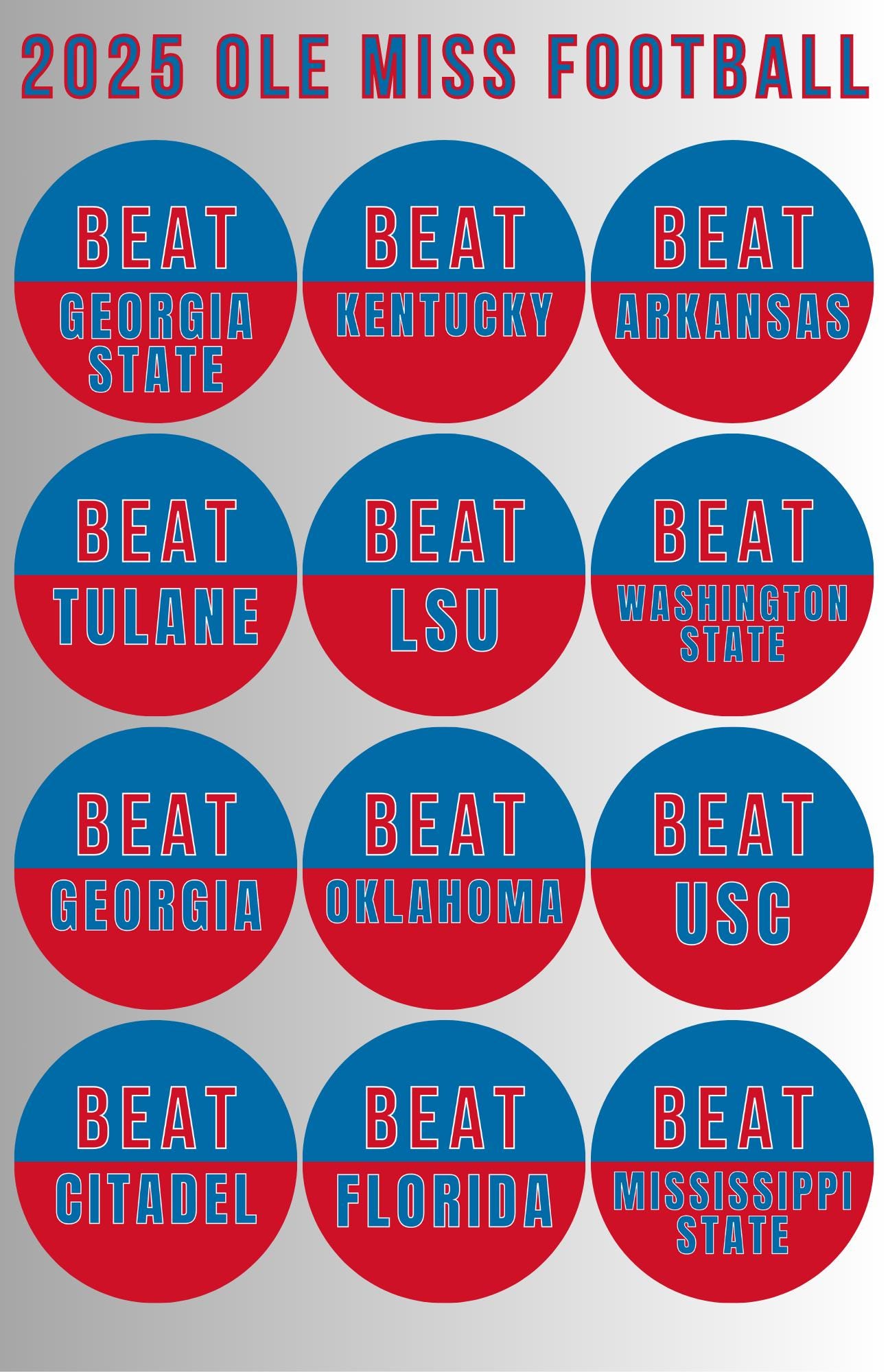 BEAT Opponent Buttons, Game Day Buttons, Beat Opponent Buttons, 2026 ...