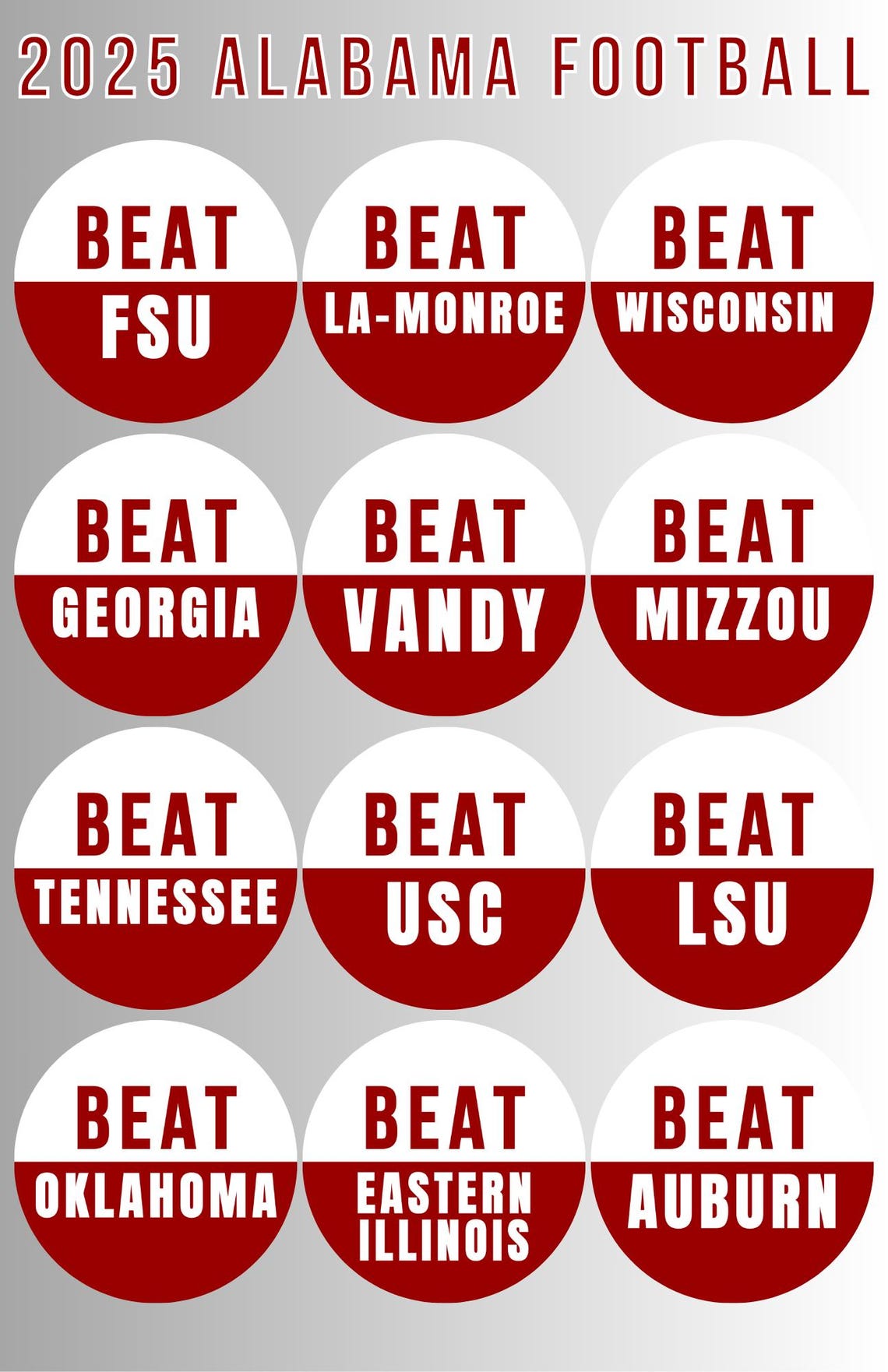 BEAT OPPONENT Buttons, Game Day Buttons, Beat Opponent Buttons, 2025 ...