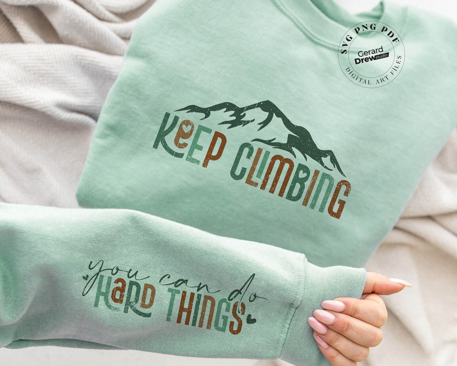 Keep Climbing Sleeve Design | Positive Quote SVG PNG PDF - Etsy