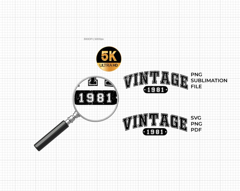 Vintage 1981 Birthday SVG PNG PDF | Retro Shirt Design - Etsy