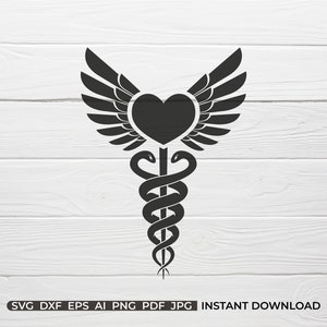 Medical Symbol Heart SVG, Caduceus Svg, MD Svg, Star of Life Svg ...
