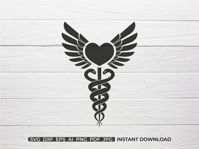 Medical Caduceus Heart SVG, Doctor Nurse Symbol (digital Download) - Etsy