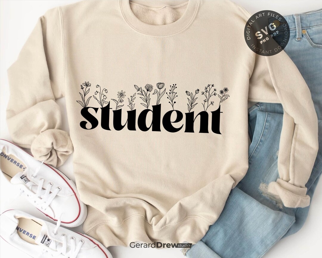 Floral Student SVG PNG PDF | Student Svg, Student Png, Svg for Student ...
