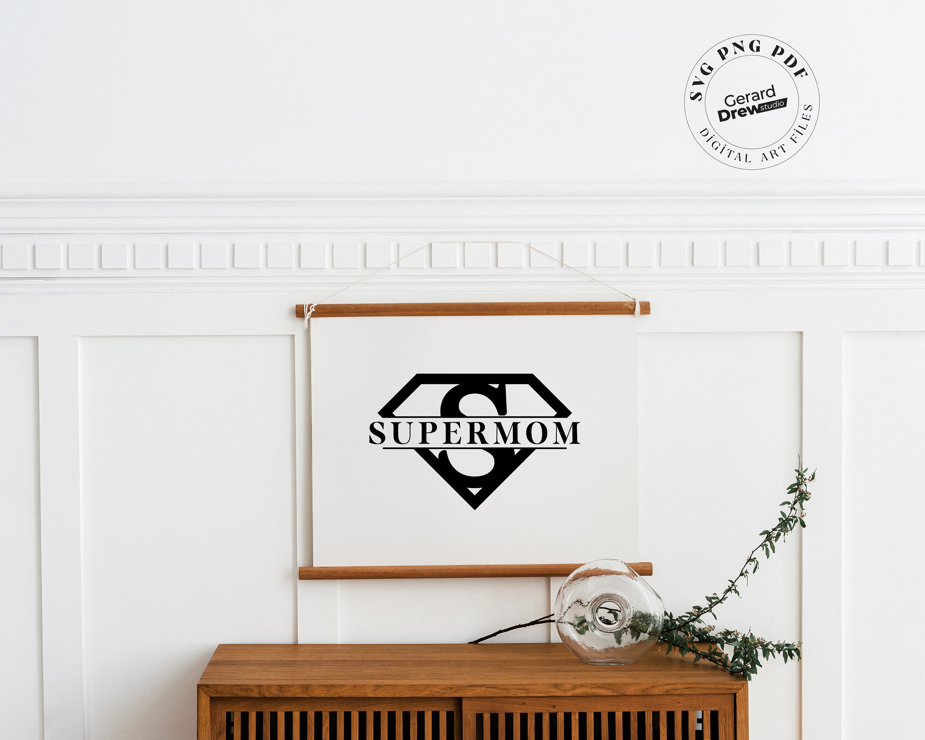 Supermom Split Name Frame, Mother's Day SVG PNG PDF (digital Download ...
