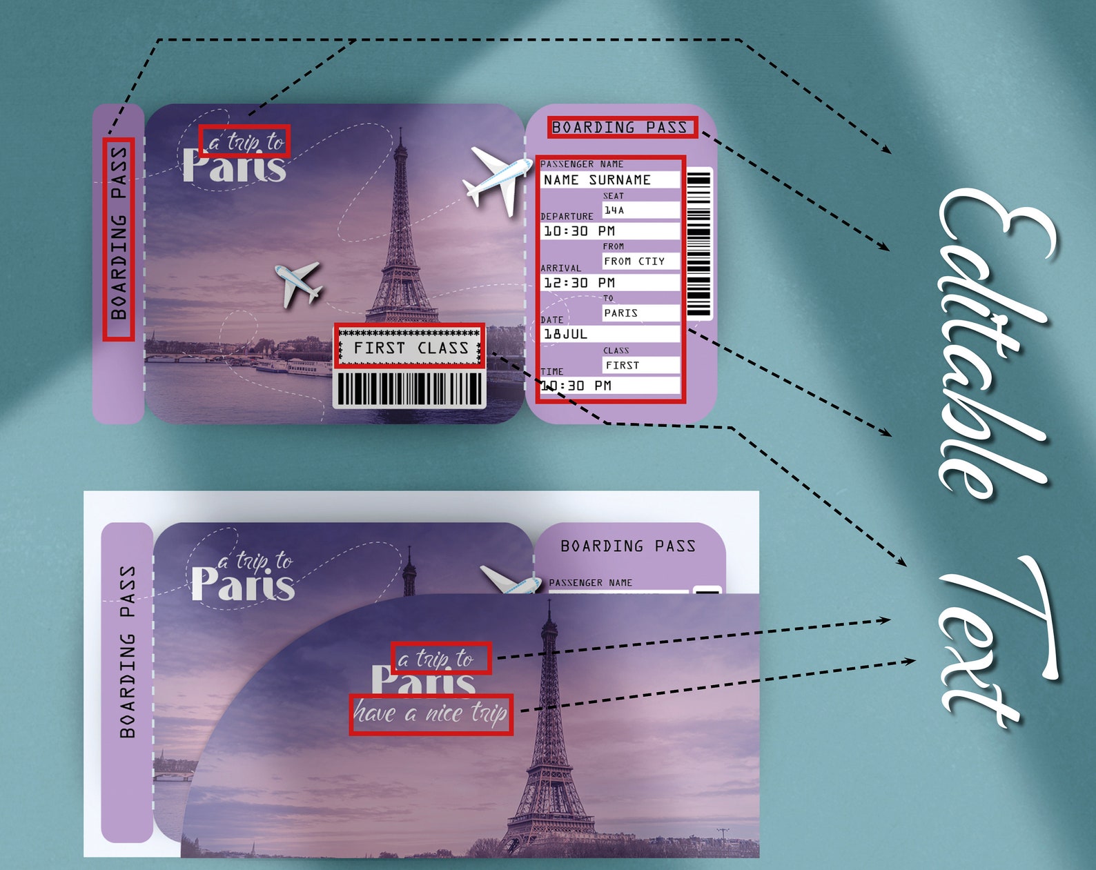 Printable PARIS Surprise Trip Gift Ticket Ticket Envelope. | Etsy