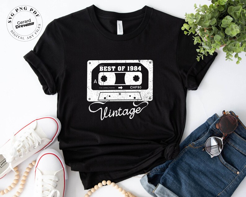 1984 Cassette Tape SVG | Retro Birthday Design (digital Download) - Etsy