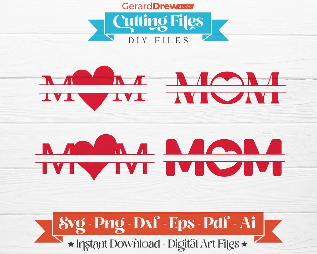 Mom Split Text Frames, Mom SVG, Mother's Day SVG, Mum Svg, Mom Cut File ...