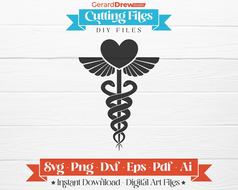 Medical Caduceus Heart SVG, Doctor Nurse Symbol (digital Download) - Etsy