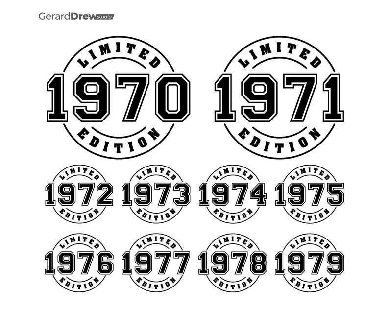 LIMITED EDITION 1970 1979 SVG Bundle 1970 Svg 1971 Svg - Etsy