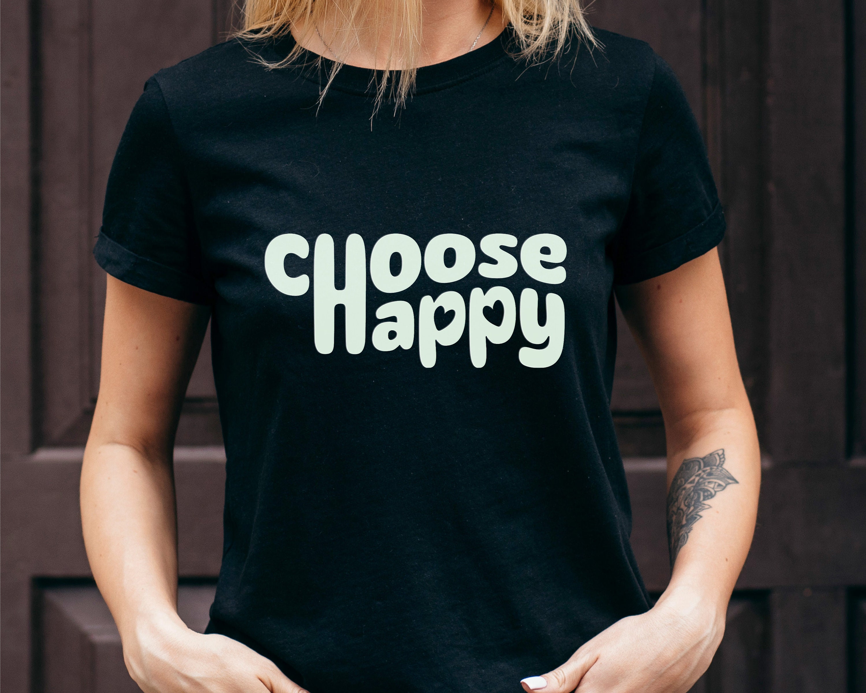 Choose Happy SVG PNG PDF Happy Face Svg Inspirational Svg - Etsy